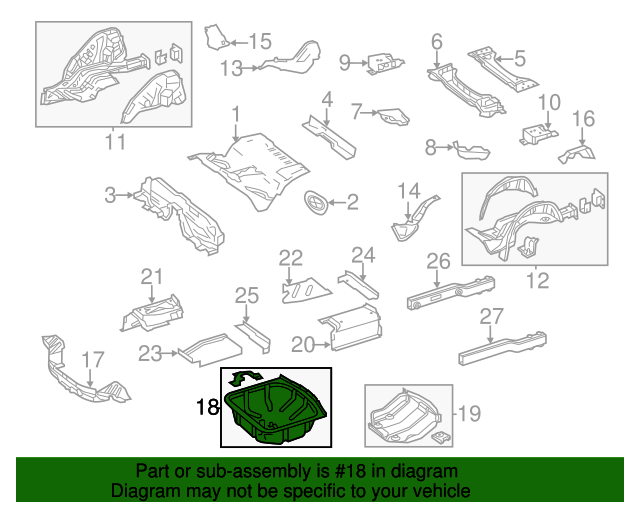 204-610-04-75 - Spare Tire Compartment 2010-2015 Mercedes-Benz ...