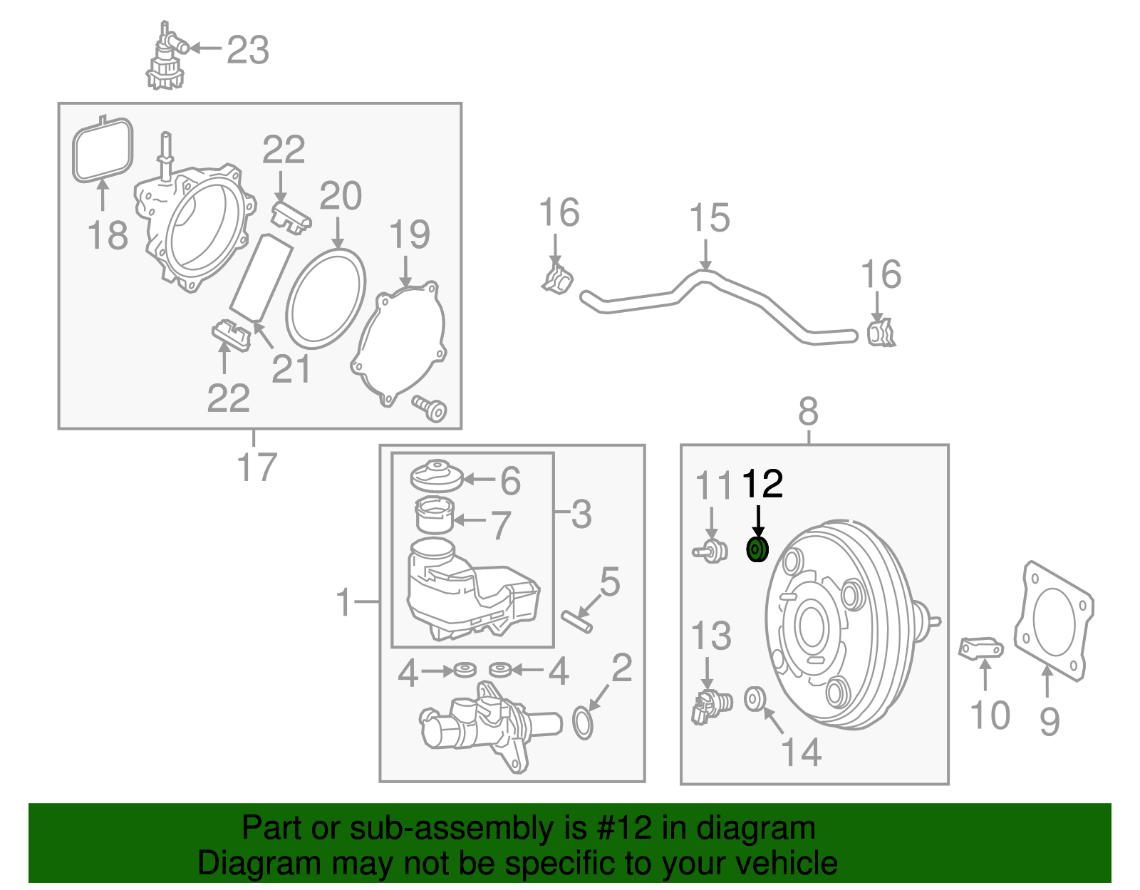 90080-48071 - 2008-2024 Toyota - Power Brake Booster Check Valve Seal ...