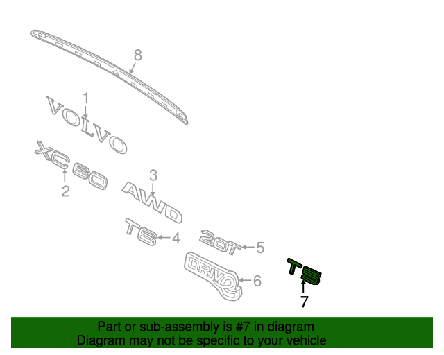 2011-2020 Volvo Hatch Emblem 31333650 | TascaParts.com