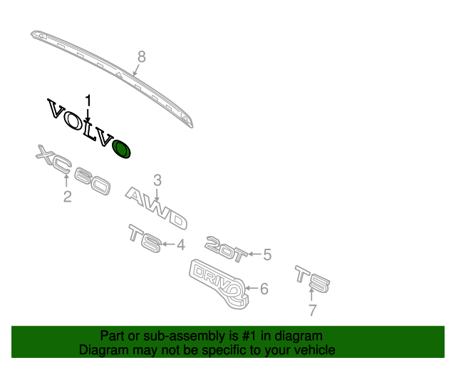 2009-2021 Volvo Nameplate 31213612 | OEM Parts Online