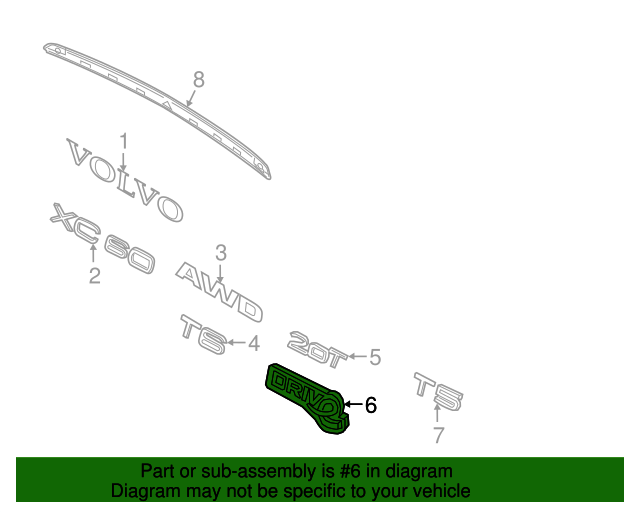 31333148 - Hatch Emblem 2015-2016 Volvo XC60 | AutoNationParts.com