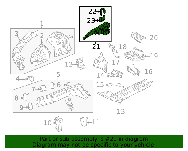84282942 - Passenger Side Front Compartment Upper Side Rail 2018-2023 ...