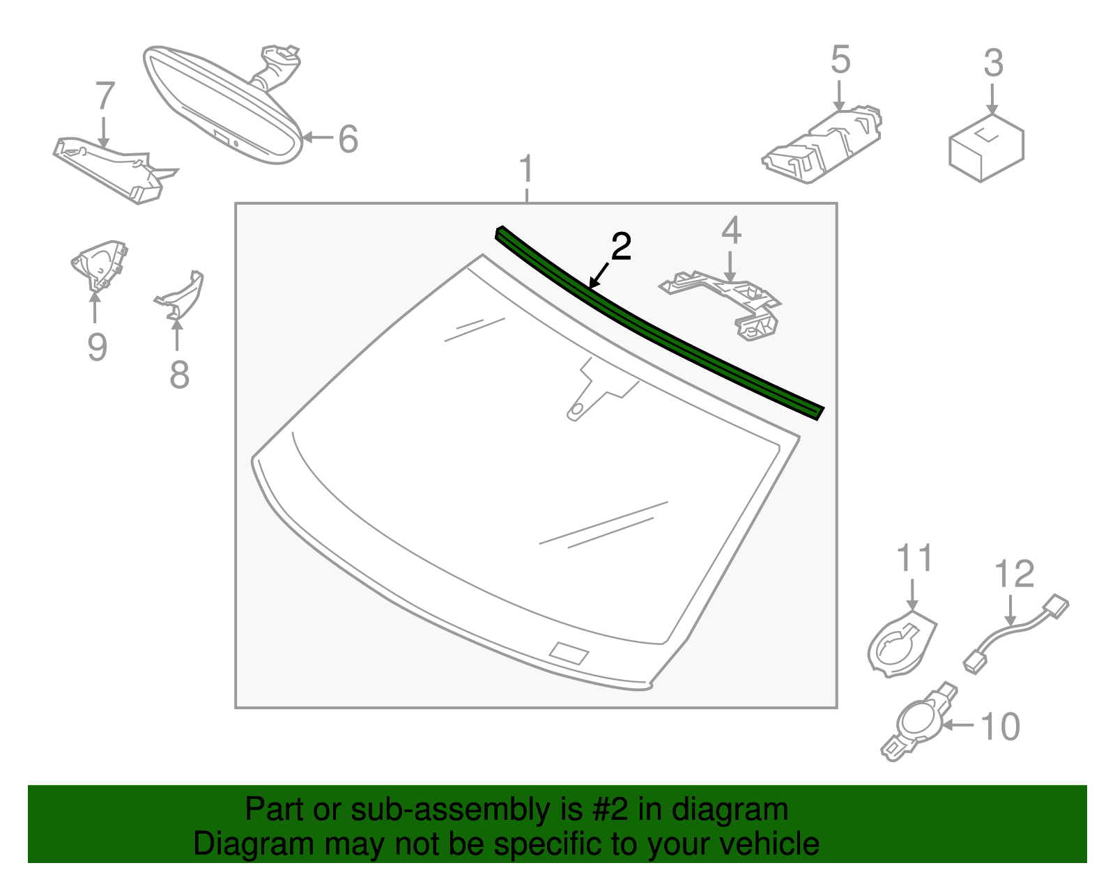 970-541-263-00 - Windshield Seal 2010-2016 Porsche Panamera ...