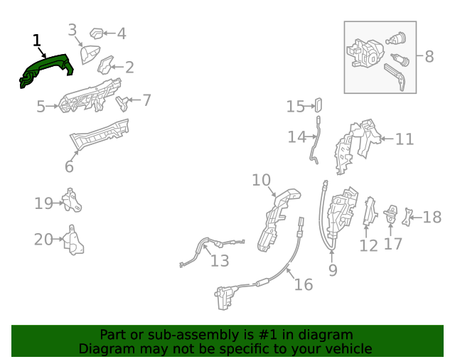 099-760-20-01-9197 - Exterior Door Handle 2017-2021 Mercedes-Benz ...
