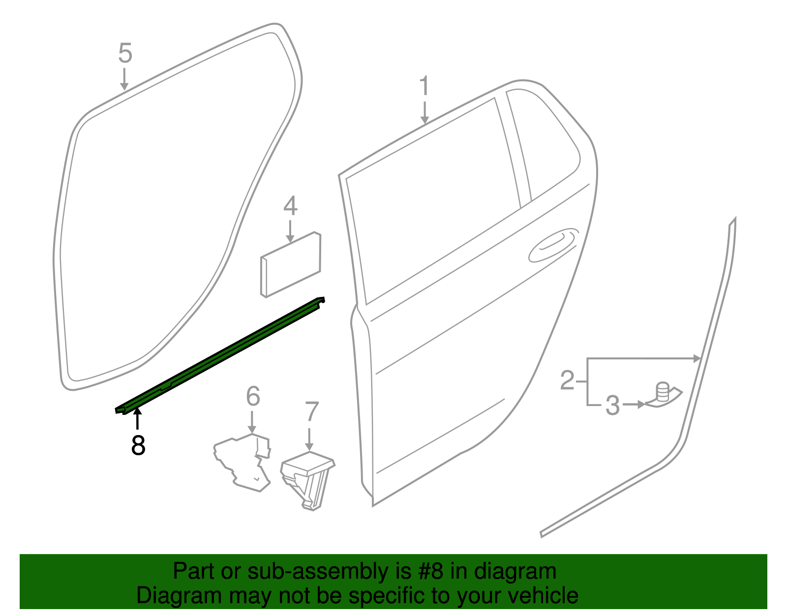 5GM-839-478-B-5AP - 2015-2021 Volkswagen - Belt Weather-Strip | Order ...