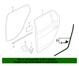 2015-2021 Volkswagen Door Weather-Strip 5GM-839-699-D | VW Direct Parts