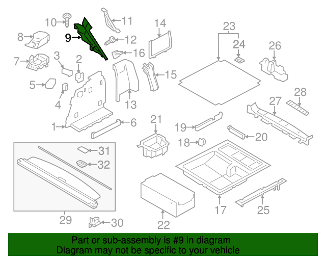 Genuine BMW 51-43-9-207-975 | Rear Pillar Trim | FREE Shipping on Most ...