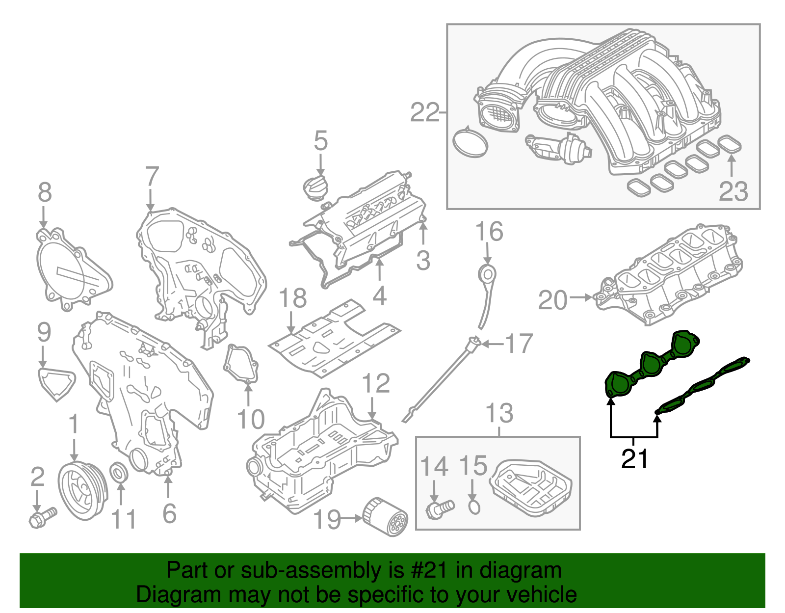 2002-2017 Nissan Manifold Gasket 14035-8J101 | Melloy Nissan Parts