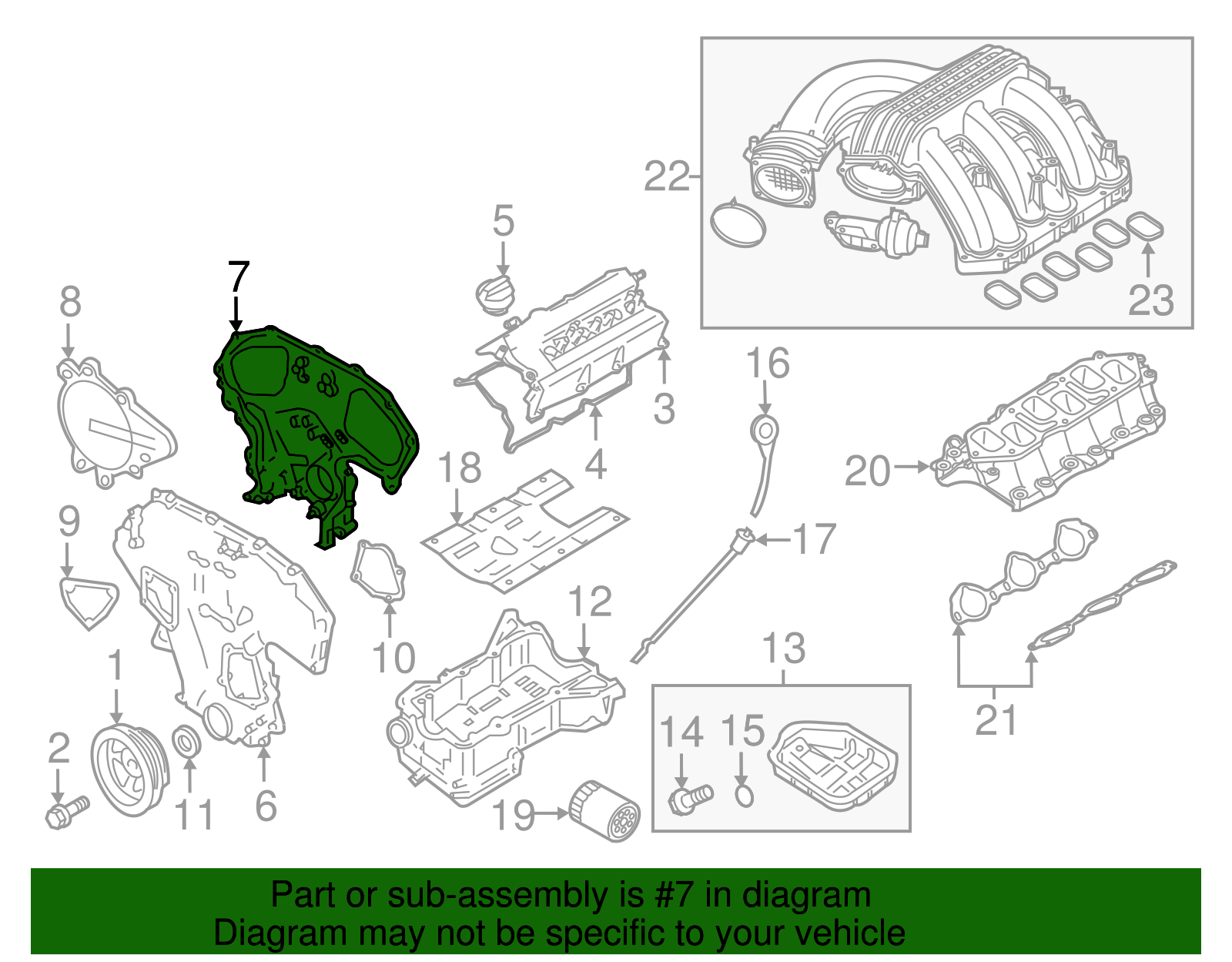 2005-2021 Nissan Inner Timing Cover 13500-EA23A | Nissan RVA