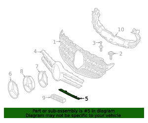 205-888-01-73 - Grille Molding 2015-2021 Mercedes-Benz ...