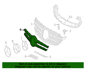 2016-2018 Mercedes-Benz Grille Cover 205-888-05-60-9040 | MB OEM Parts