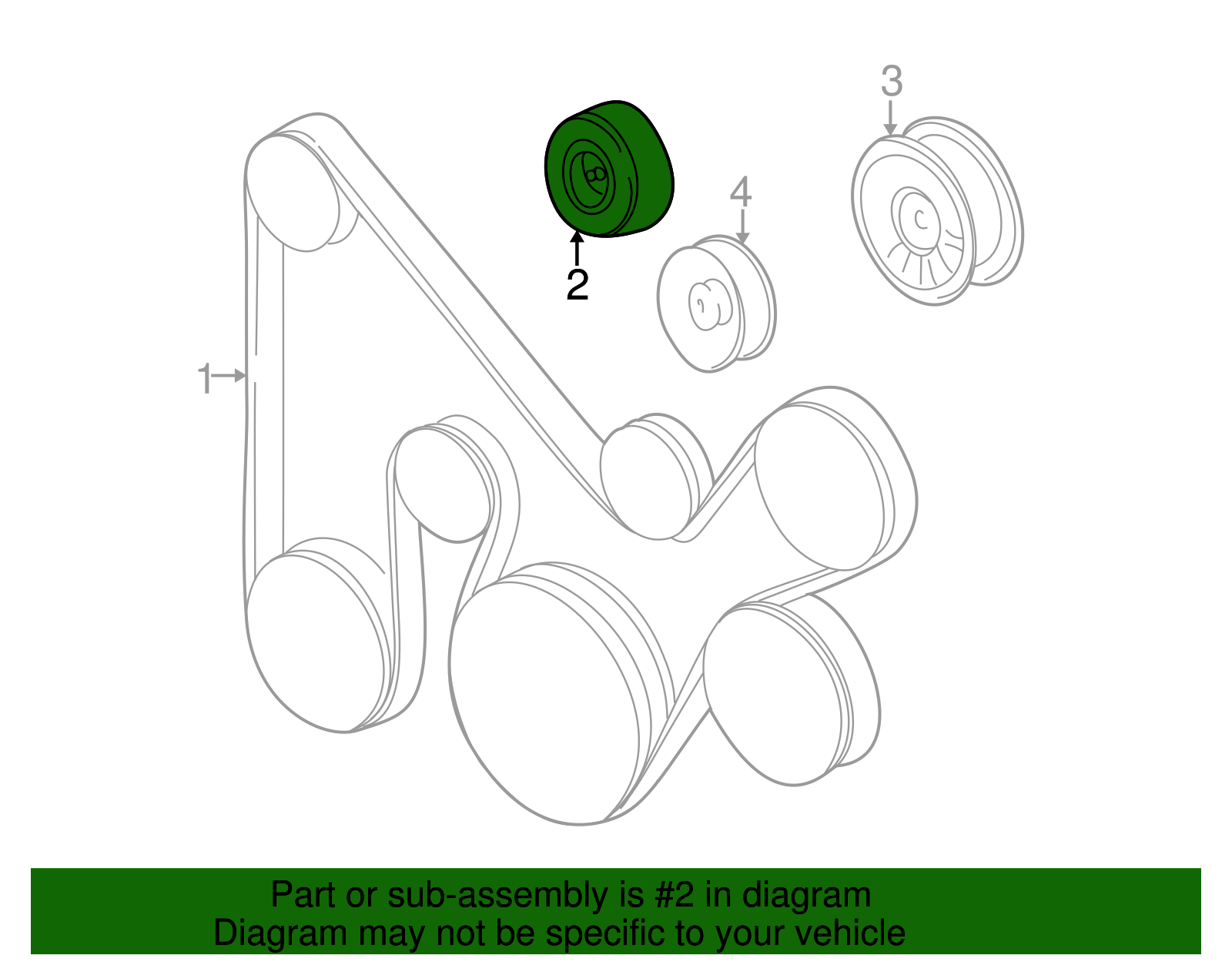 2001-2006 Mitsubishi Montero Serpentine Tensioner 1345A078 ...