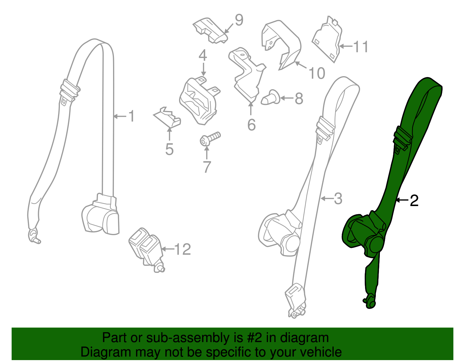 CK4Z-14611B69-AB - Seat Belt Assembly 2015-2024 Ford | Ford Parts Direct