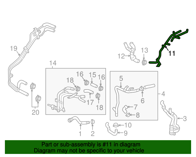5Q0-121-070-AG - Tube Assembly 2015 Audi A3 | Audi OEM Parts