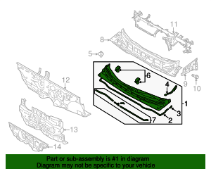 86150-1M000 - Cowl Grille 2010-2013 Kia | Kia.Parts Store