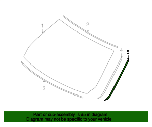 51137184006 - 2006-2012 BMW Drip Molding Gasket (51-13-7-184-006) | BMW ...