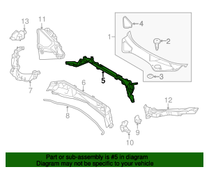 2010-2016 Porsche Panamera Plenum Panel 970-572-415-01 | OEM Parts Online