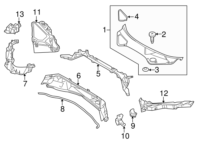 2010-2016 Porsche Panamera Plenum Panel 970-572-415-01 | OEM Parts Online