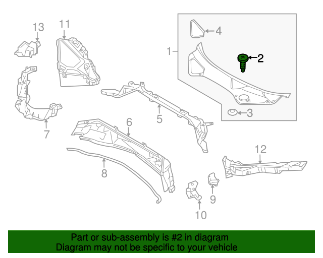 2010-2016 Porsche Panamera Cowl Top Panel Retainer Screw 999-590-002-40 ...