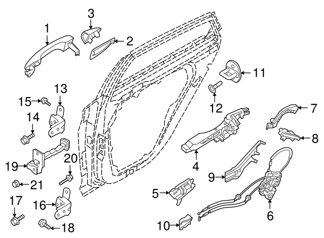 Genuine Handle, Outside for 2015-2019 Hyundai Sonata | Part# 82661 ...