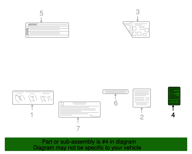 2005 GM Driver Side Fuse Block Identification Label 15179921 GM ...