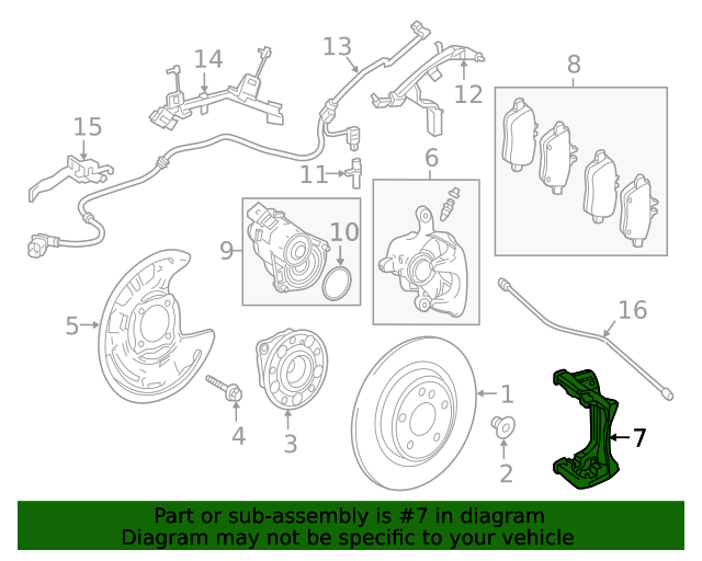 247-423-23-00-64 - Disc Brake Caliper Bracket 2019-2022 Mercedes-Benz ...