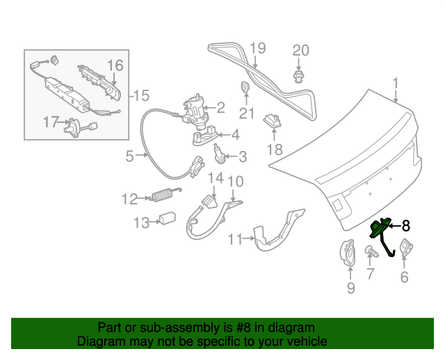 212-750-00-84 - Deck Lid Latch 2010-2023 Mercedes-Benz ...