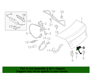 212-750-00-84 - Deck Lid Latch 2010-2023 Mercedes-Benz ...