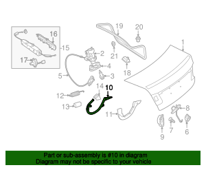 212-750-03-28 - Deck Lid Hinge 2010-2016 Mercedes-Benz ...