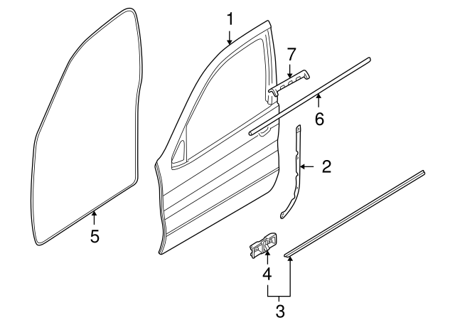 OEM BMW Surround Weather-Strip For 2000-2006 BMW X5 - Part# 51-72-7-025 ...