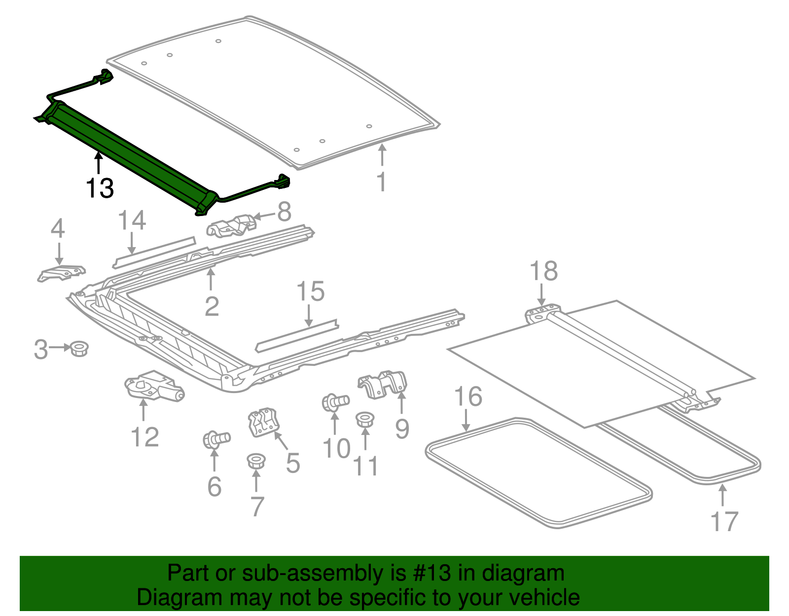 Genuine Toyota Panel Sub Assembly Roof part# 63209-21020 for 2011-2016 ...