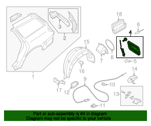 2010-2014 Subaru Outback Fuel Door 57601AJ01A9P | OEM Parts Online