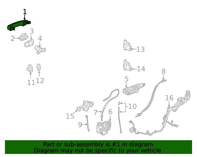 2019-2024 GM Primed Front Exterior Side Door Handle 13526767 GM ...