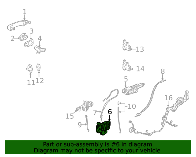 2013-2024 GM (Replaces 13546492) Front Passenger Side Door Latch ...