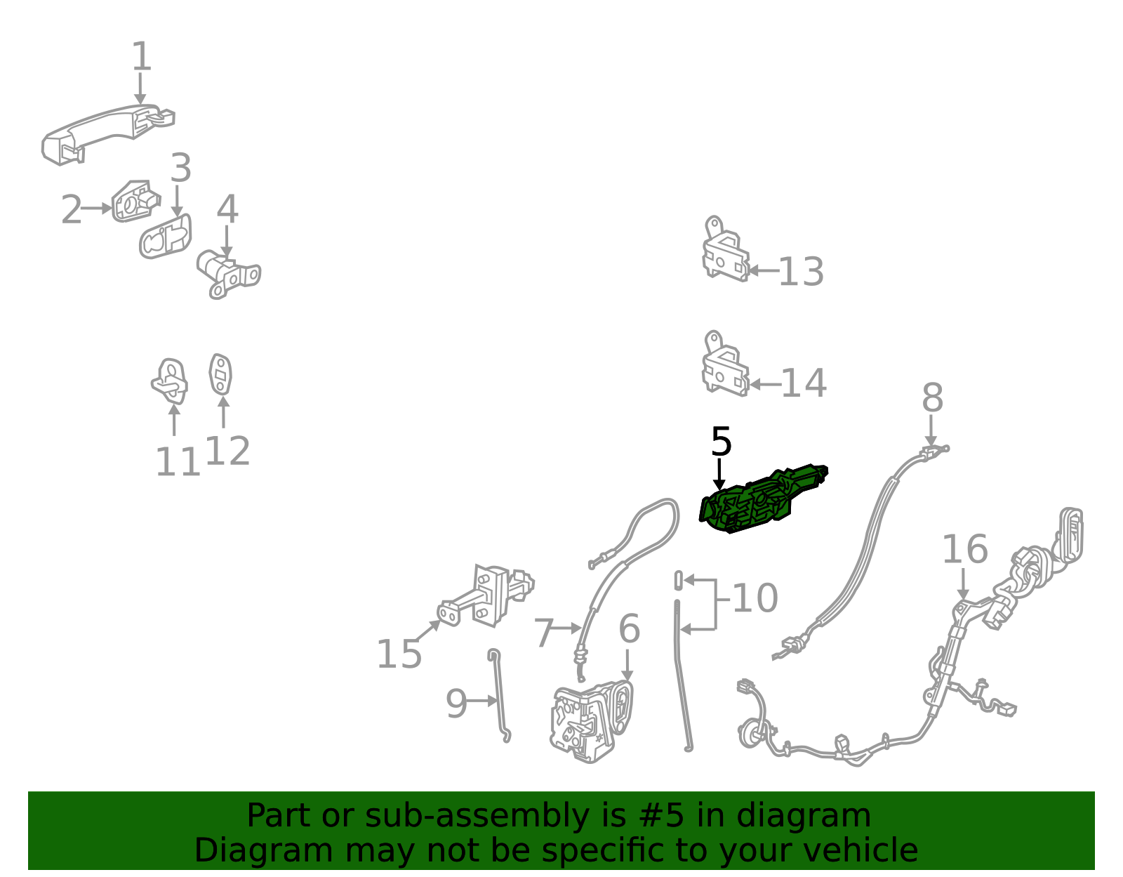 2019-2025 GM (Replaces 13536918) Front Driver Side Exterior Door Handle ...