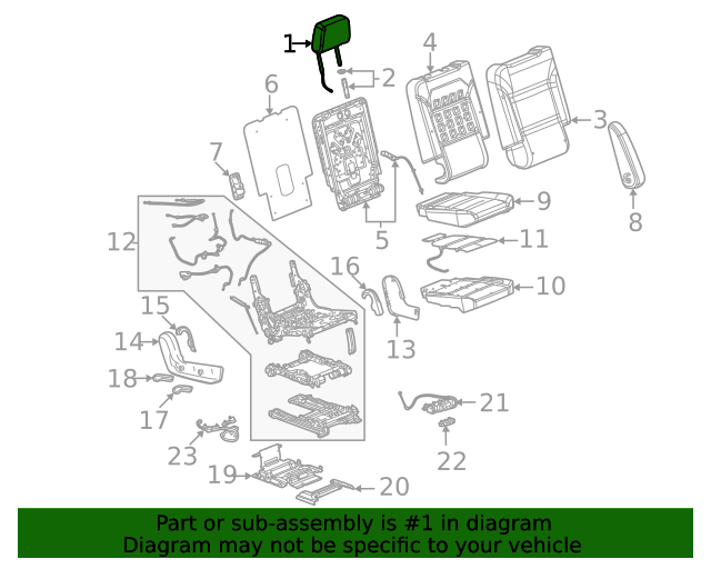 Gideon Rear Seat Head Restraint 85553893 | GMPartsDirect.com