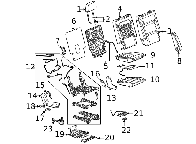 2021-2024 GM Folding Rear Seat Back Actuator 85139028 | OEM Parts Online