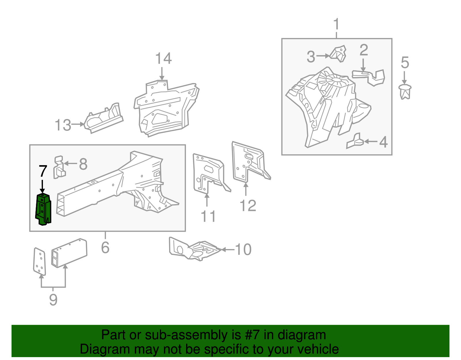 23391129 - Driver Side Front Engine Compartment Rail Bracket 2016-2017 ...