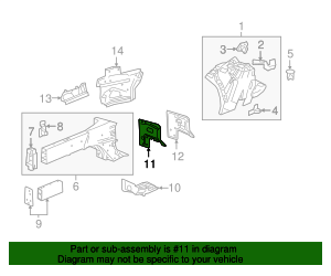 84029030 GM Driver Side Front Compartment Inner Side Rail Gusset | GM ...