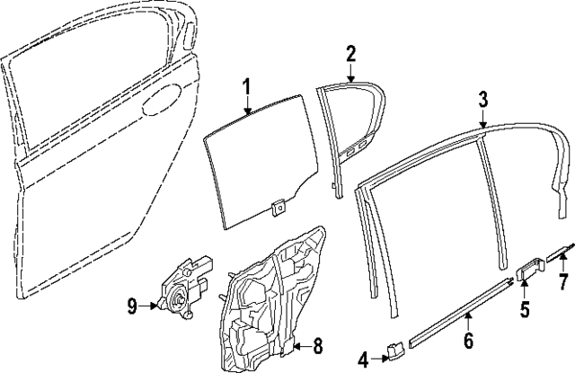Genuine BMW 51-35-9-451-867 | Movable Glass | FREE Shipping on Most ...
