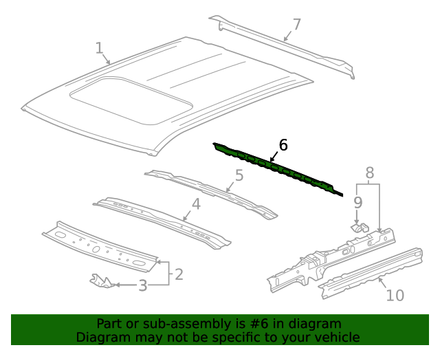 2019-2022 GM Roof Rear Header Panel 23381613 | GMPartsDirect.com