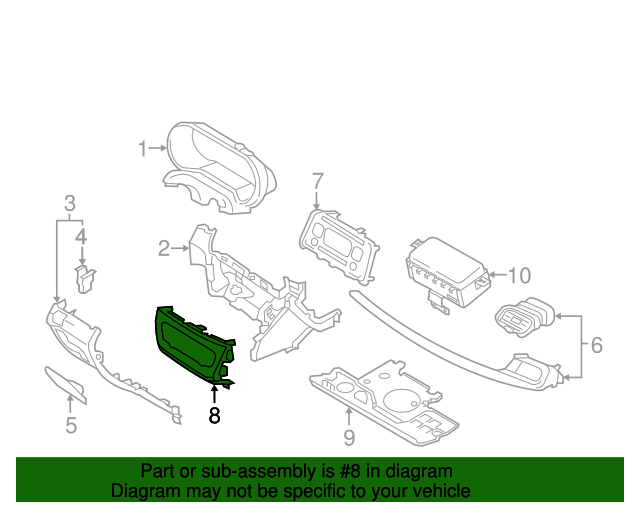 2017-2020 Kia Optima Center Bezel 84730-A8210WK | QuirkParts