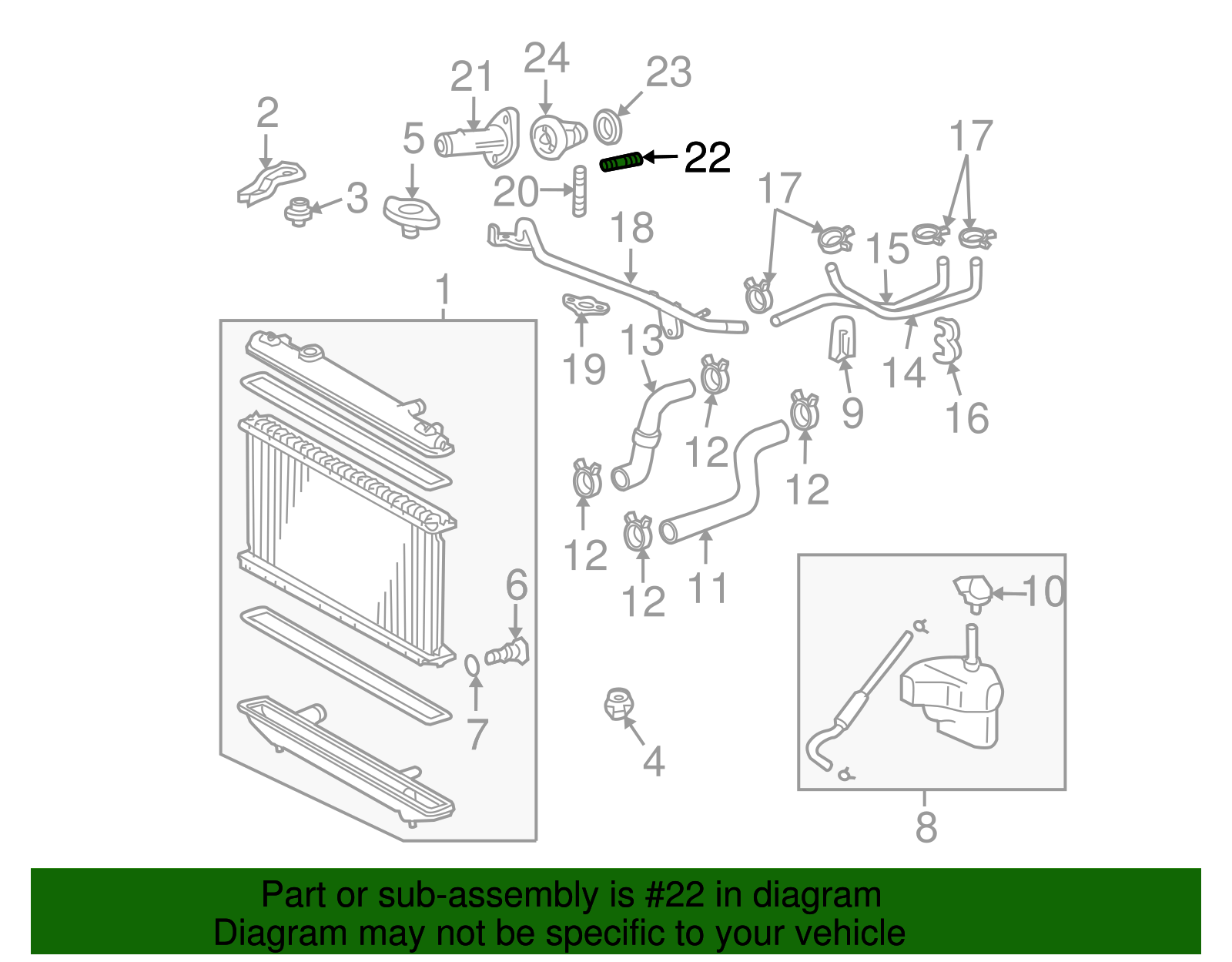2001-2010 Toyota Water Inlet Tube Stud 90126-06022 | Toyota Parts Center