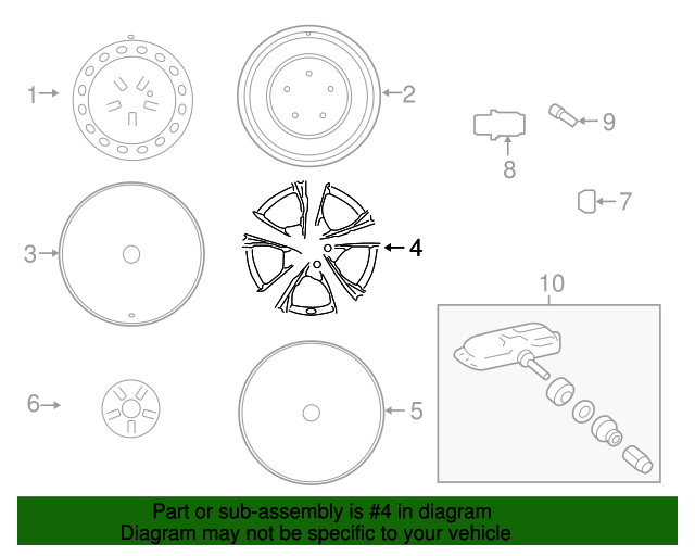 42611-12C10 - Wheel Alloy 16 - 2011-2013 Toyota | OEM Genuine Toyota Parts