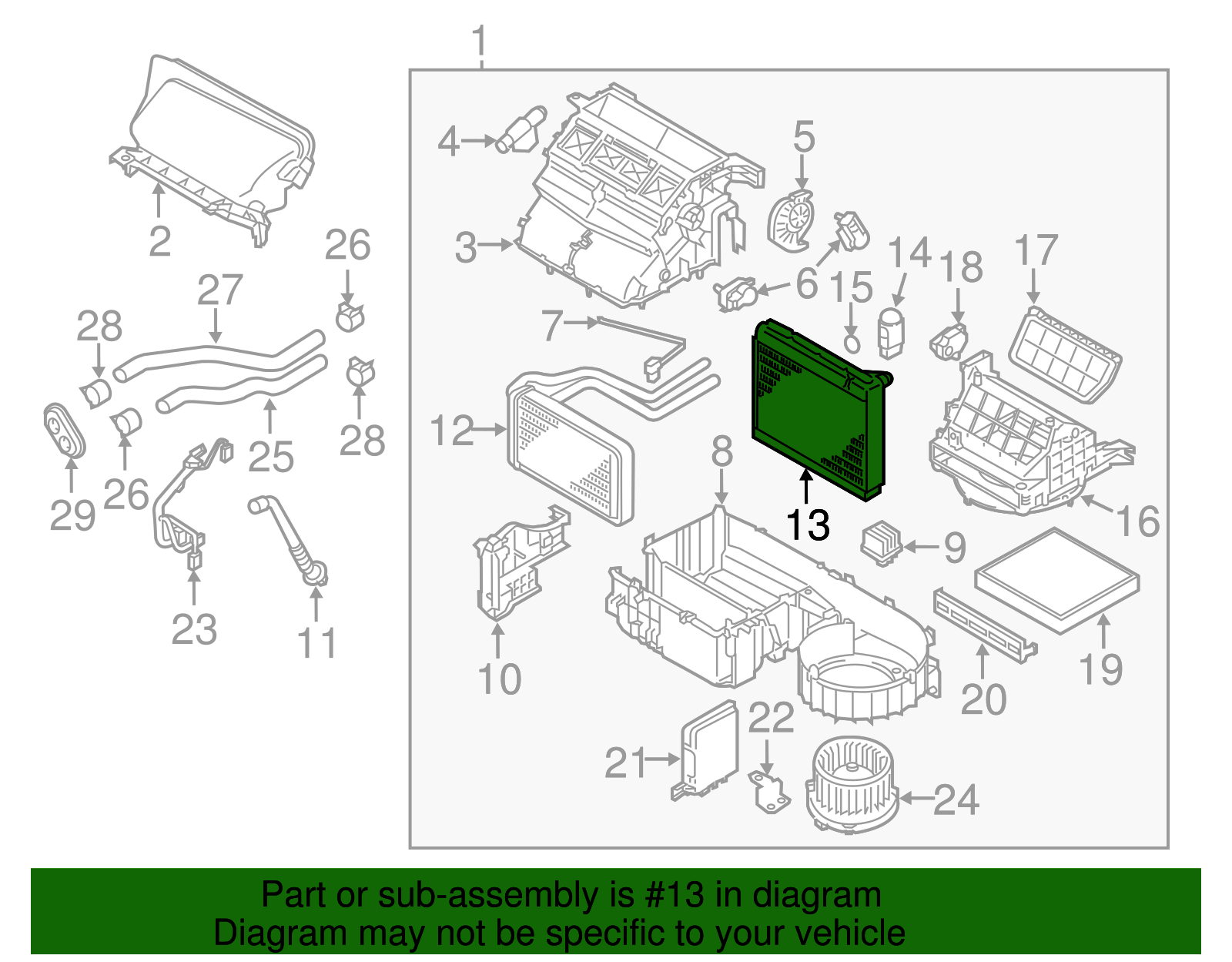7810A179 - A/C Evaporator Core 2017 Mitsubishi Outlander Sport ...