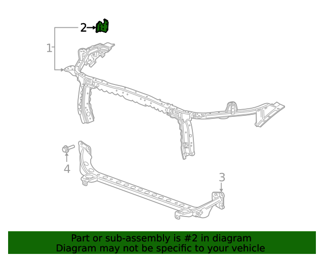 2019-2024 Cadillac XT4 Passenger Side Front End Upper Tie Bar Bracket ...