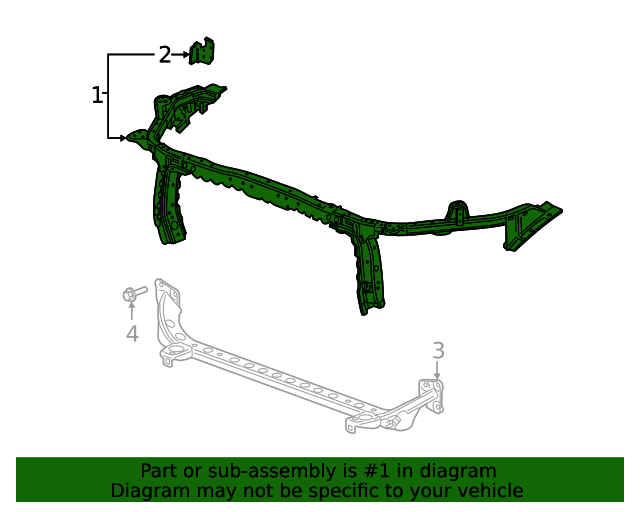 2019-2023 Cadillac XT4 Front End Upper Tie Bar 84538681 GM ...