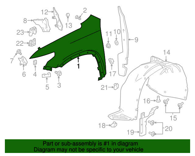 2018-2024 Chevrolet Fender Replaced by Part Number 84679032(Replaces ...
