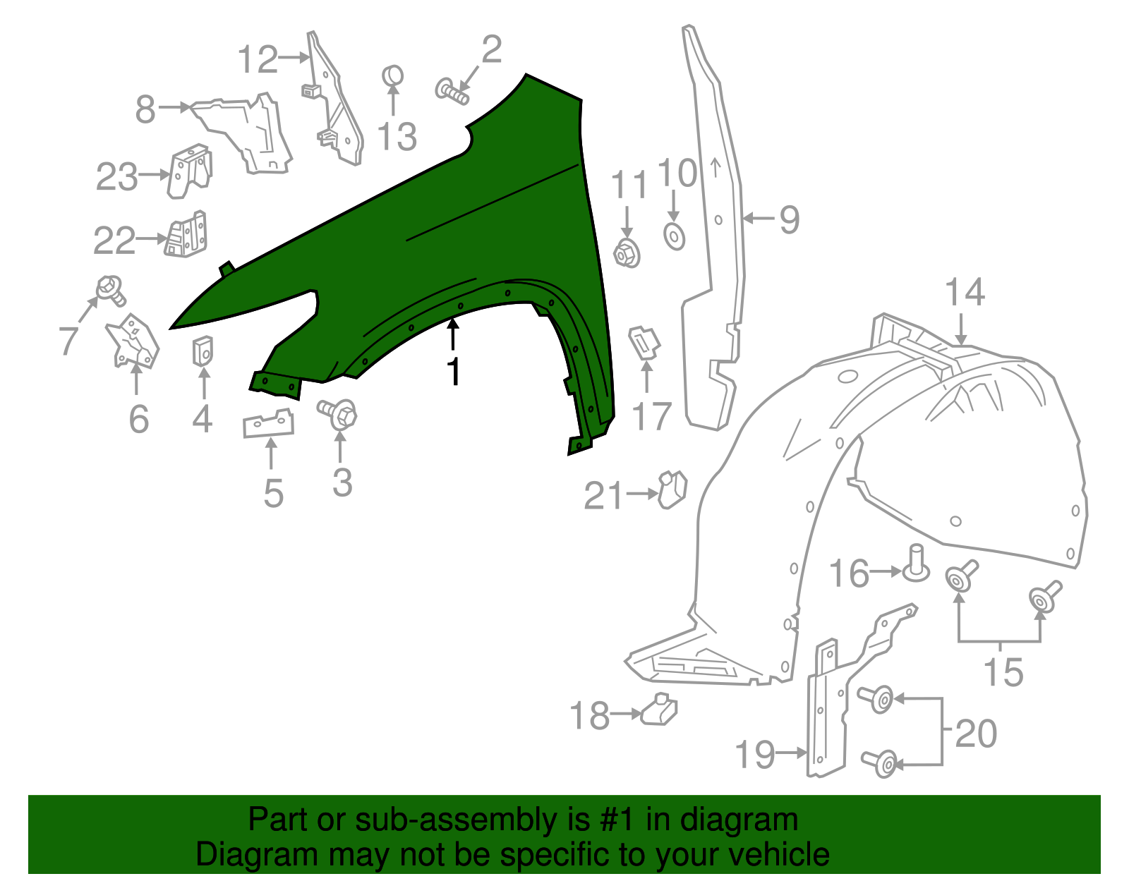2018-2024 Chevrolet Front Passenger Side Fender 84679032 | OEM Parts Online