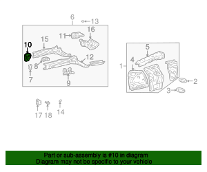 2001-2005 Lexus IS300 Frame Rail End 57114-53020 | AutoNationParts.com